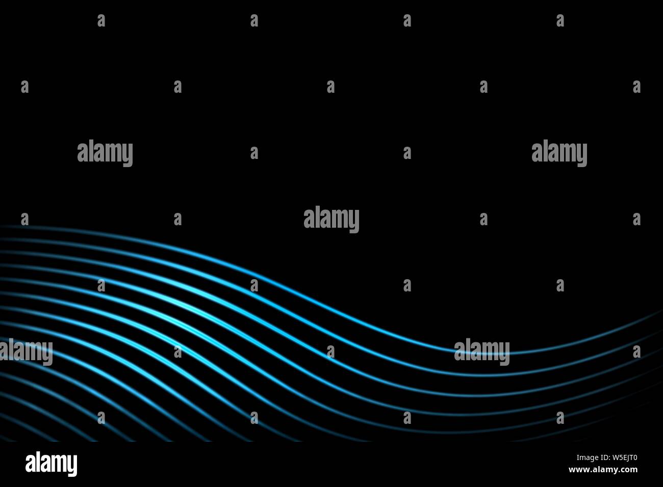 Abstract light blue curved lines on black background Stock Photo - Alamy