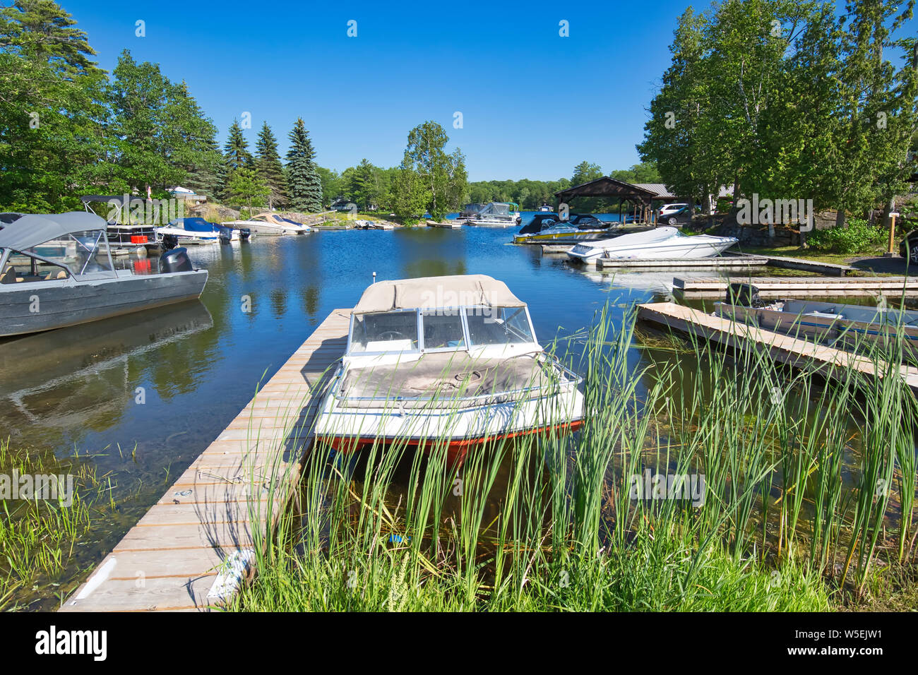 Port Severn, Six Mile Lake Provincial Park in Muskoka, Ontario Stock ...