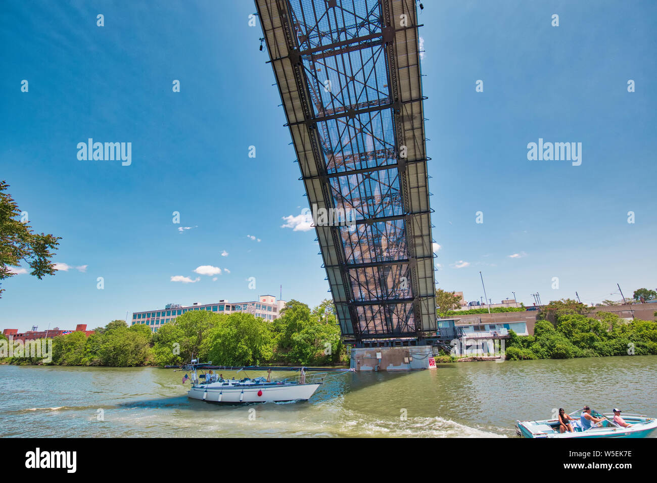 Buffalo, USA-20 July, 2019: Broderick Park located on the southern tip ...