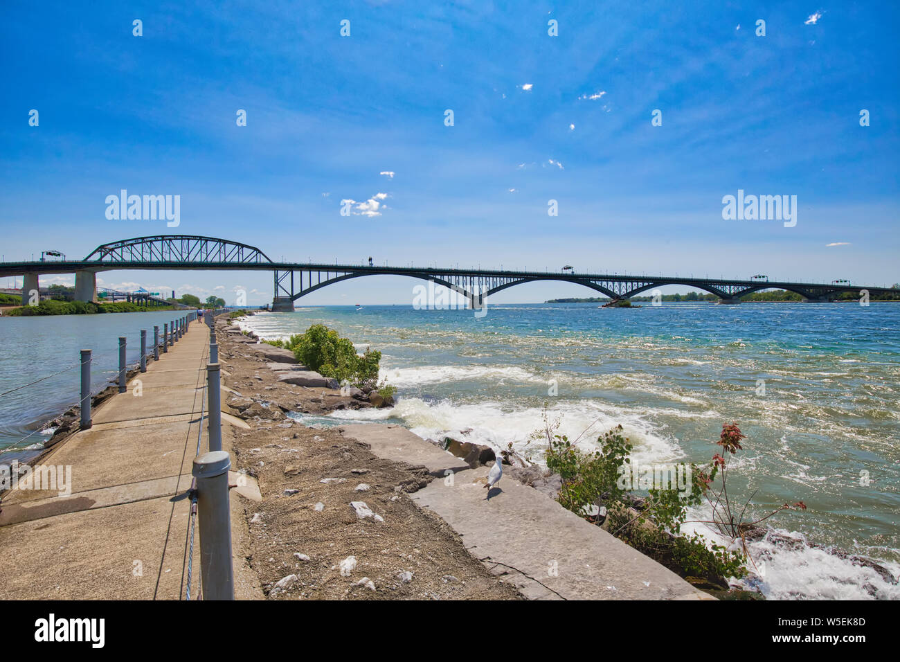 Buffalo, USA-20 July, 2019: Broderick Park located on the southern tip ...