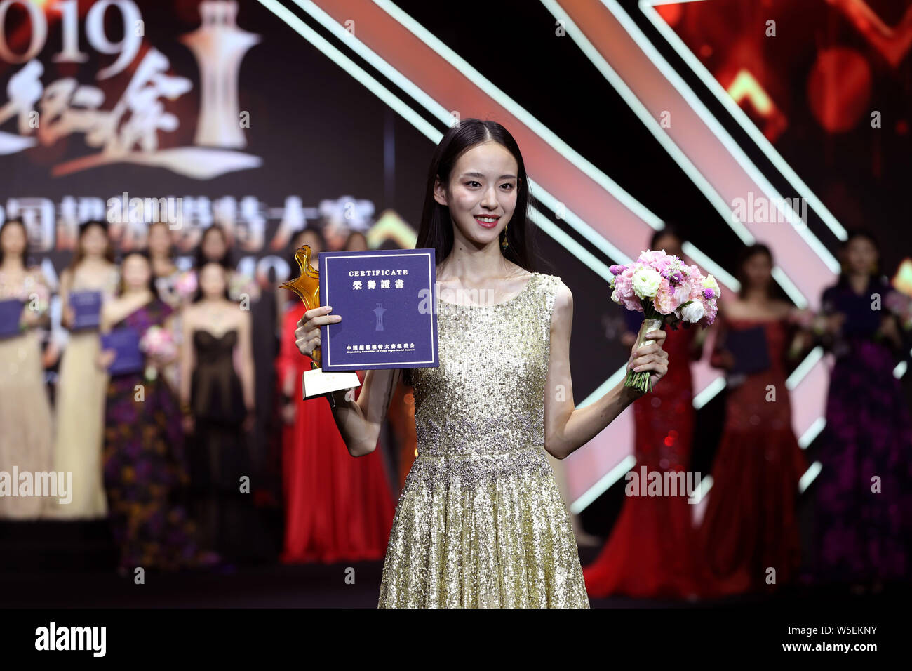 Shanghai, China. 28th July, 2019. The champion Dai Yingming (F ...
