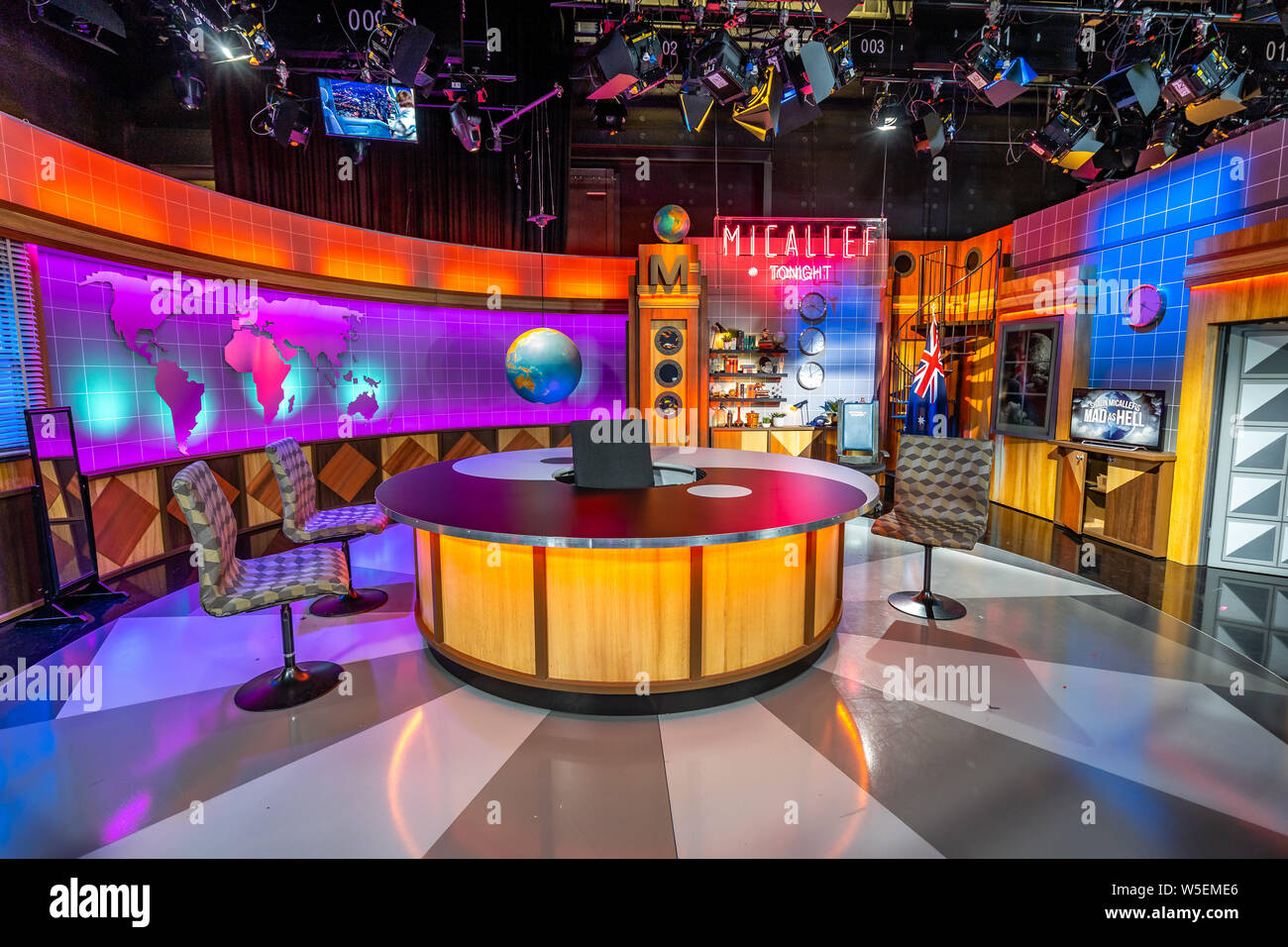 Melbourne, Australia - The ABC Studios Micallef Tonight show set Stock ...