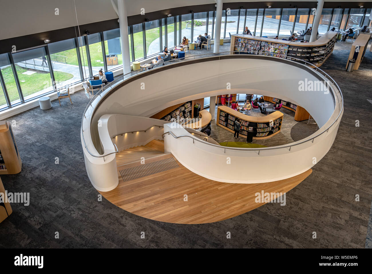 Melbourne, Australia - Bunjil place library interior Stock Photo - Alamy