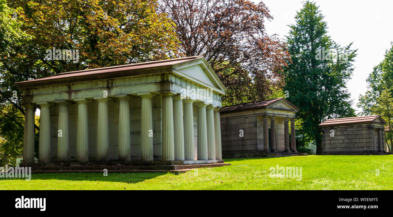 Mausoleums in Homewood Cemetery in the Point Breeze neighborhood ...