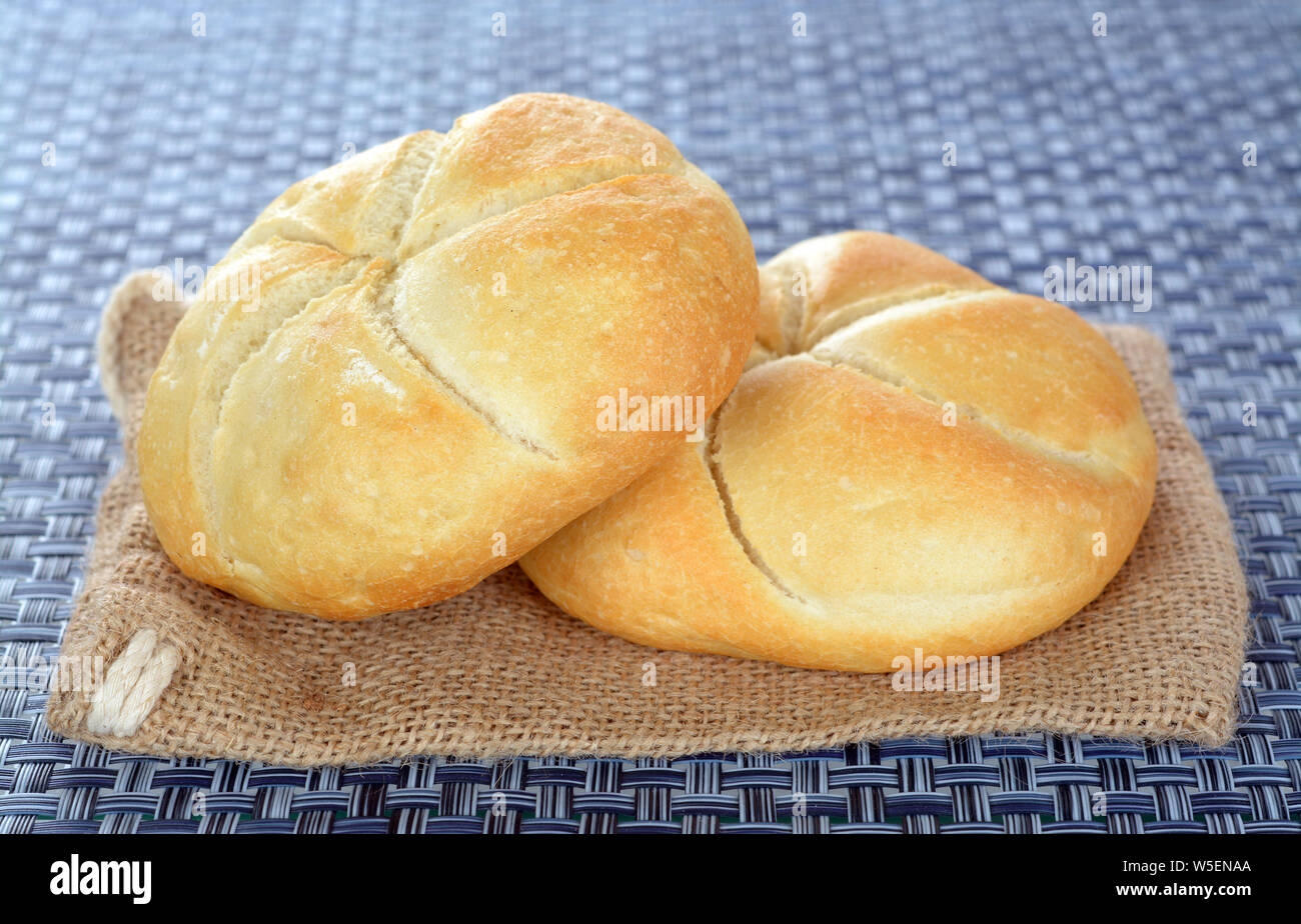 two kaiser bread display at market place Stock Photo - Alamy