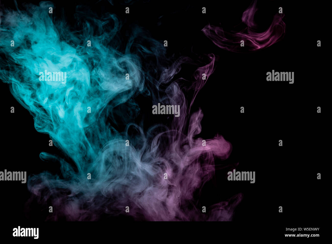 Colored background with winding clouds of smoke from patterns of ...