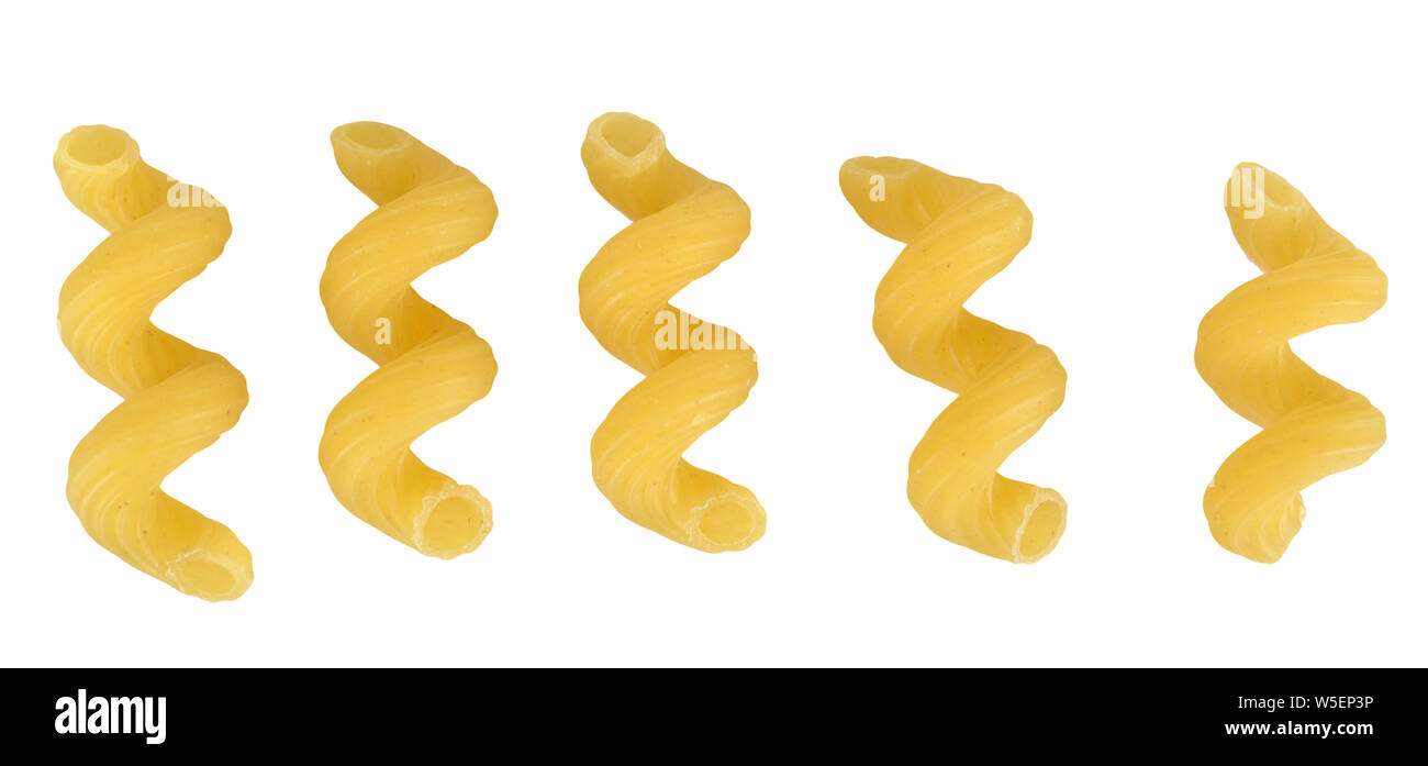 five view of tube pasta isolated on white background Stock Photo - Alamy