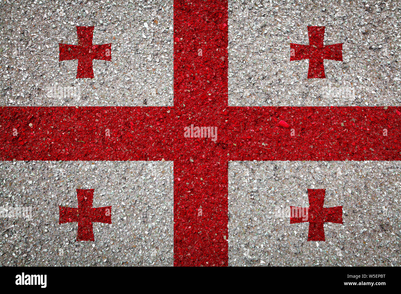National flag of Georgia on a stone background.The concept of national ...