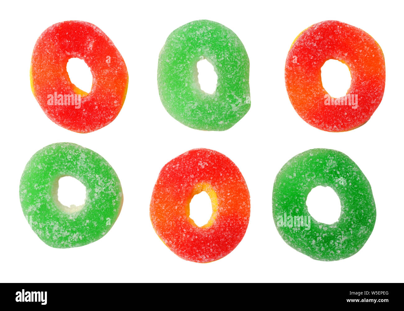 six views gummy candies isolated on white background Stock Photo - Alamy