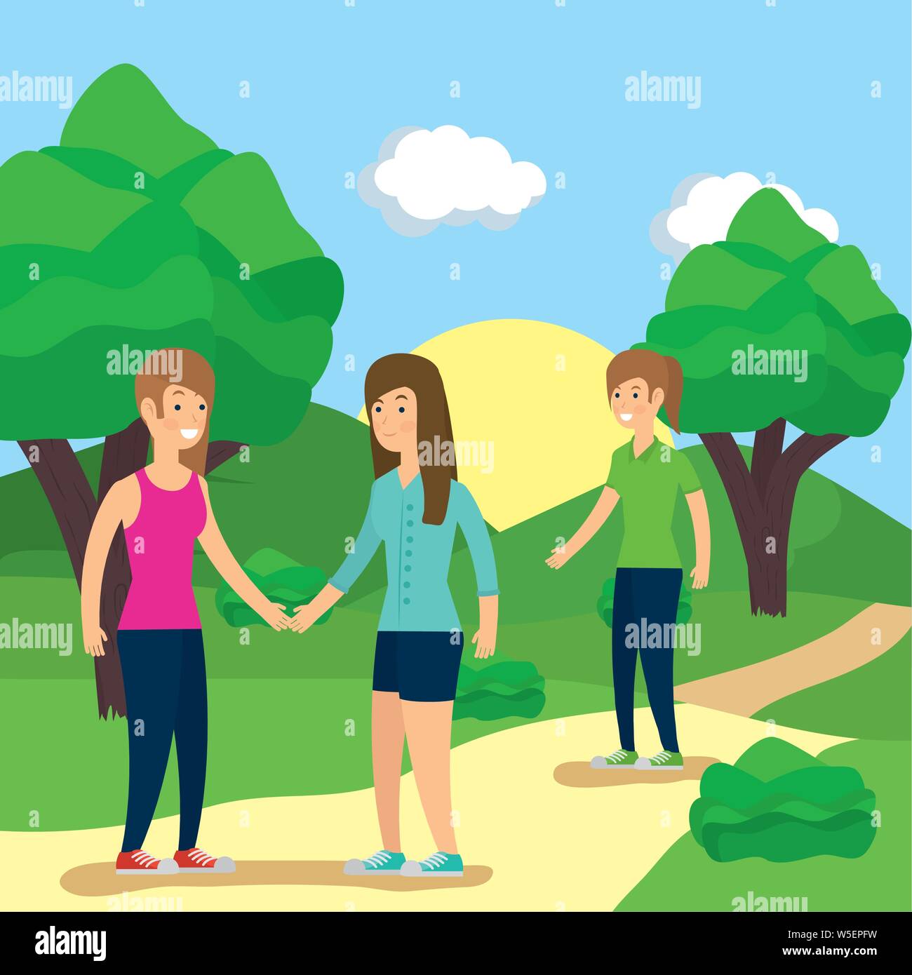 outdoor people activity flat design Stock Vector Image & Art - Alamy