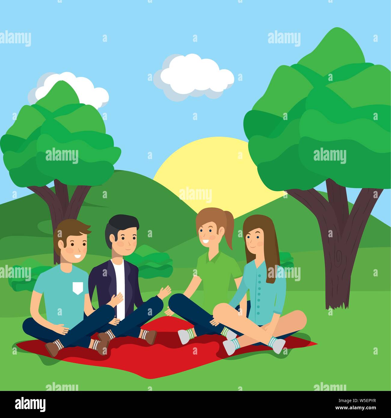 outdoor people activity flat design Stock Vector Image & Art - Alamy