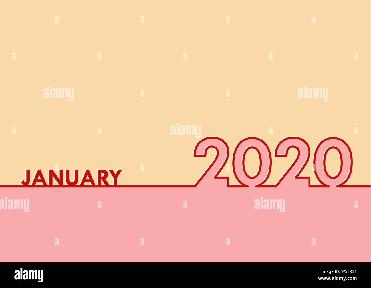 January 2020 template for congratulations or calendar Stock Vector ...