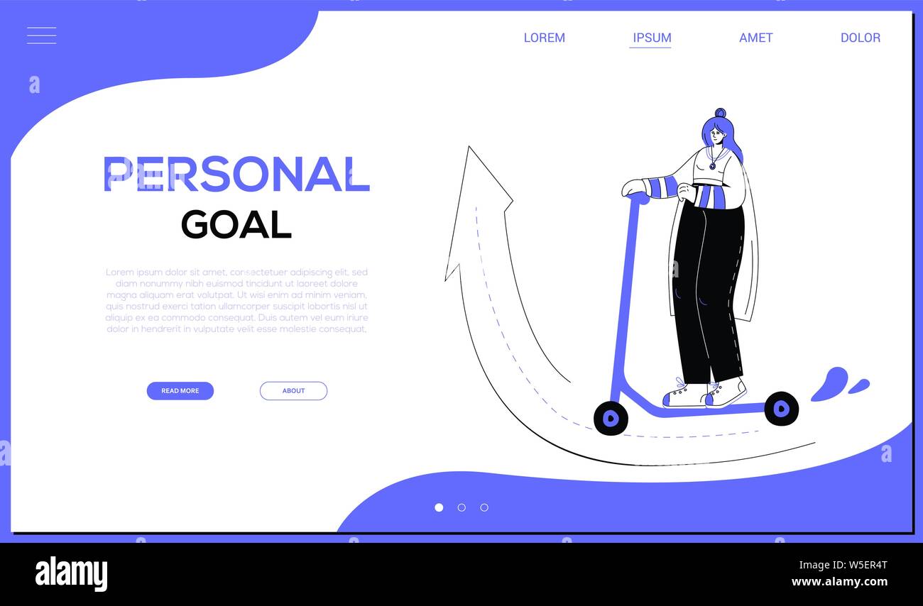 Personal goal - colorful flat design style web banner Stock Vector ...