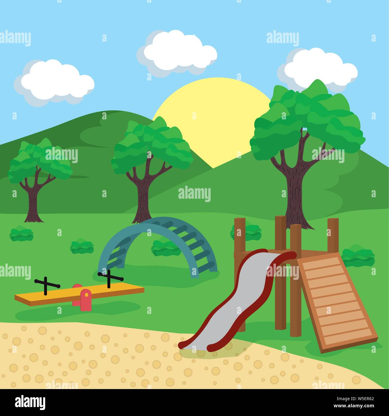 park landscape playground games outdoors Stock Vector Image & Art - Alamy