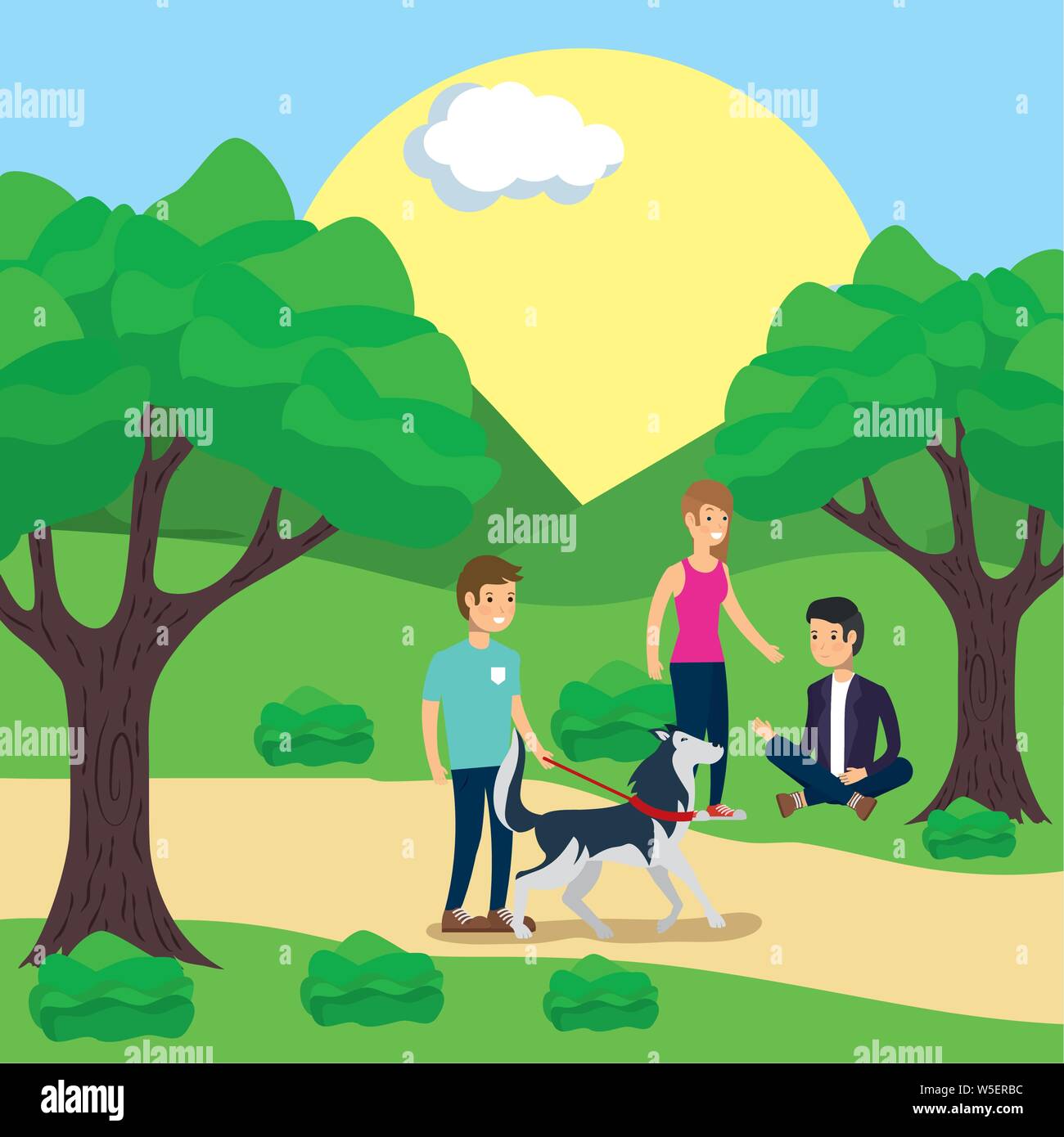 outdoor people activity flat design Stock Vector Image & Art - Alamy