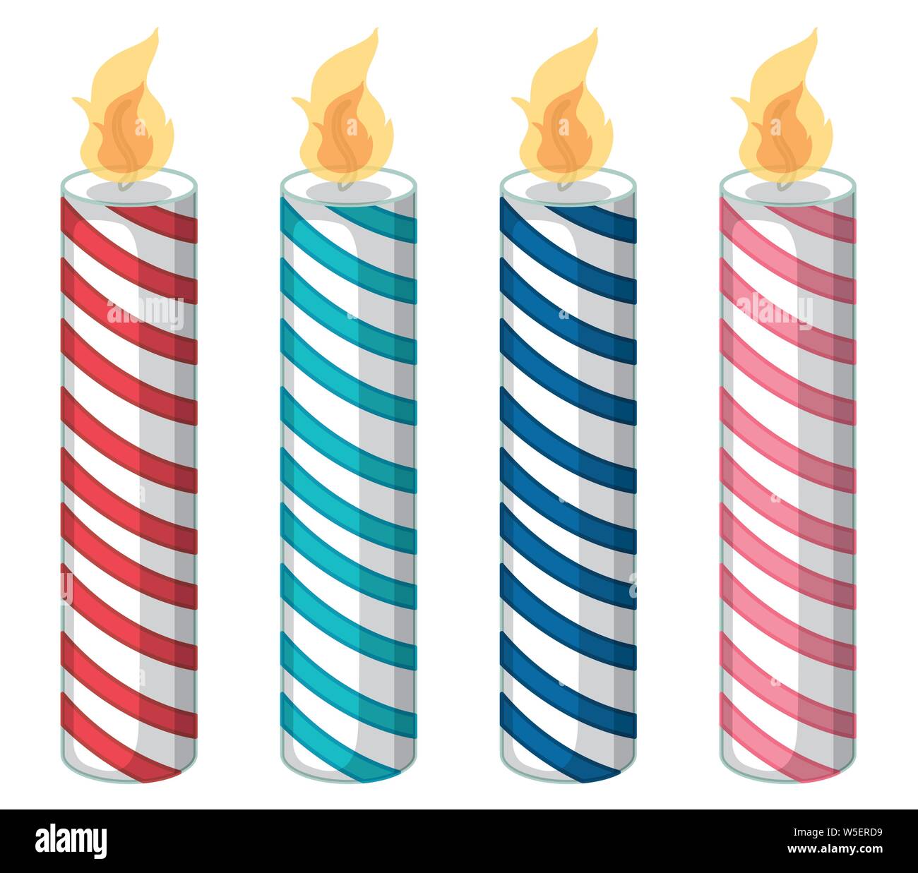Set of color candles isolated illustration Stock Vector Image & Art - Alamy