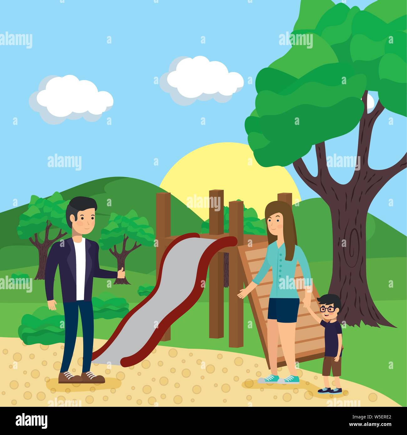 Mom daughter son play Stock Vector Images - Alamy