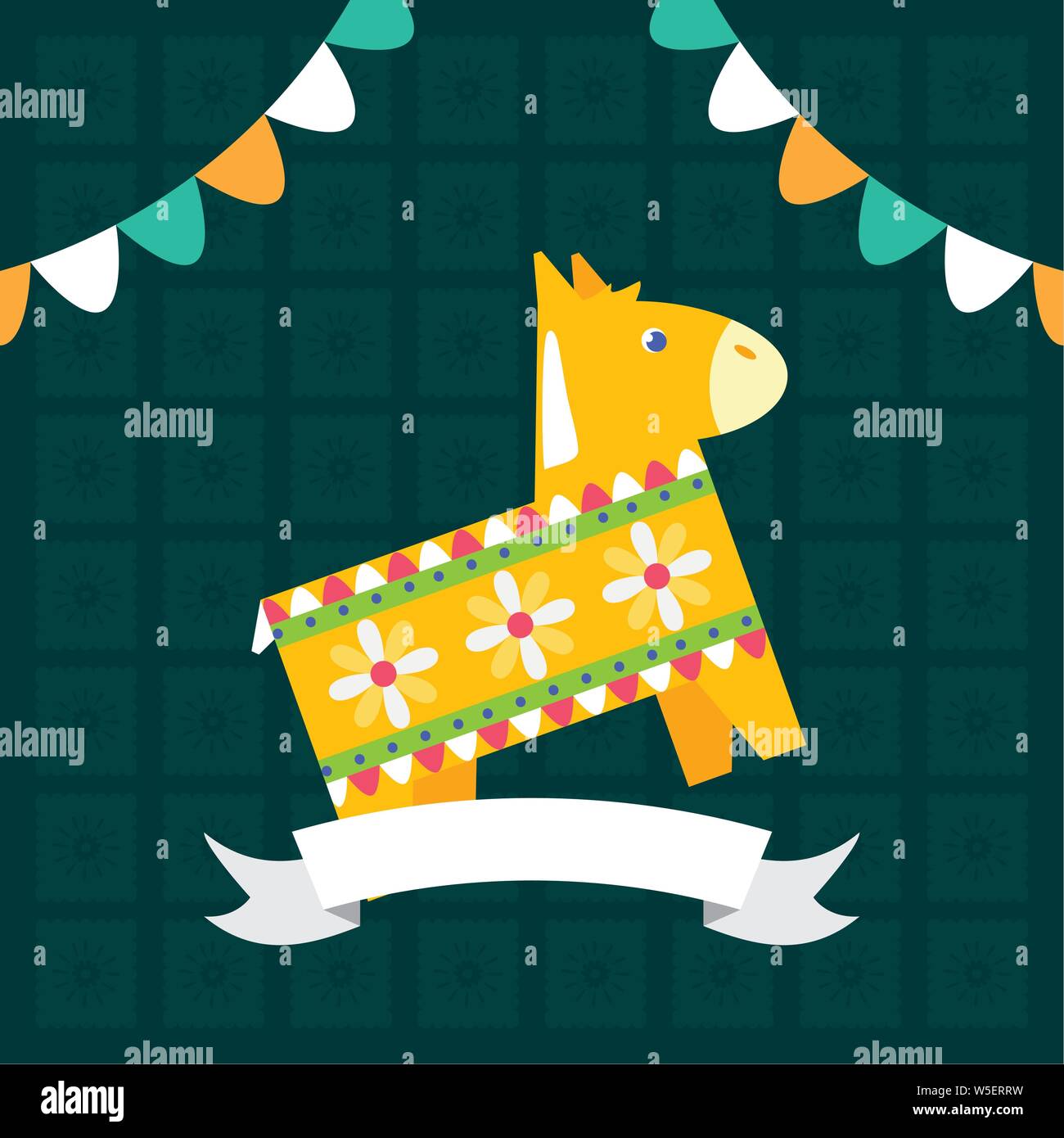 traditional paper pinata celebration viva mexico Stock Vector Image ...