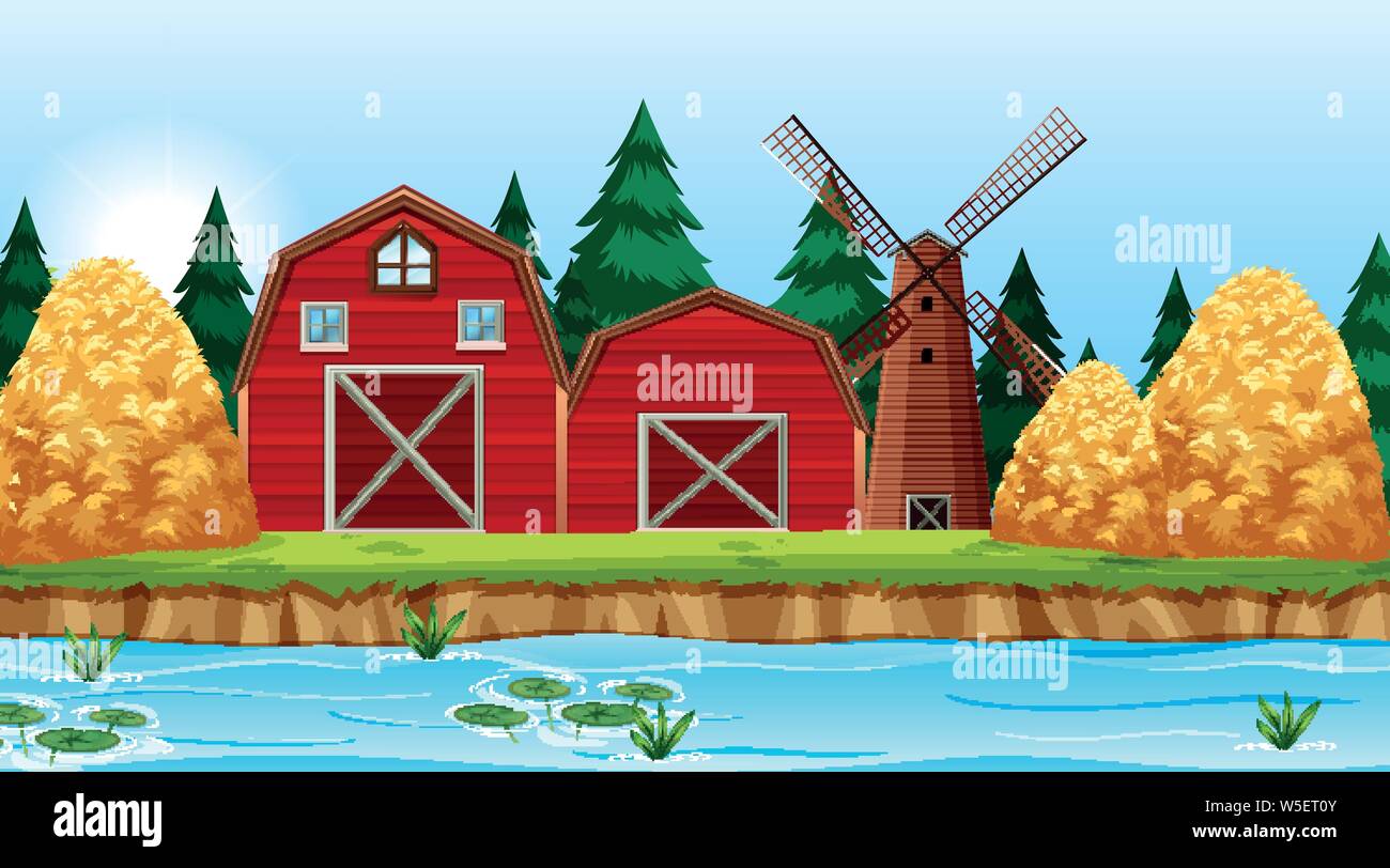 Natural environment scenes landscape illustration Stock Vector Image ...