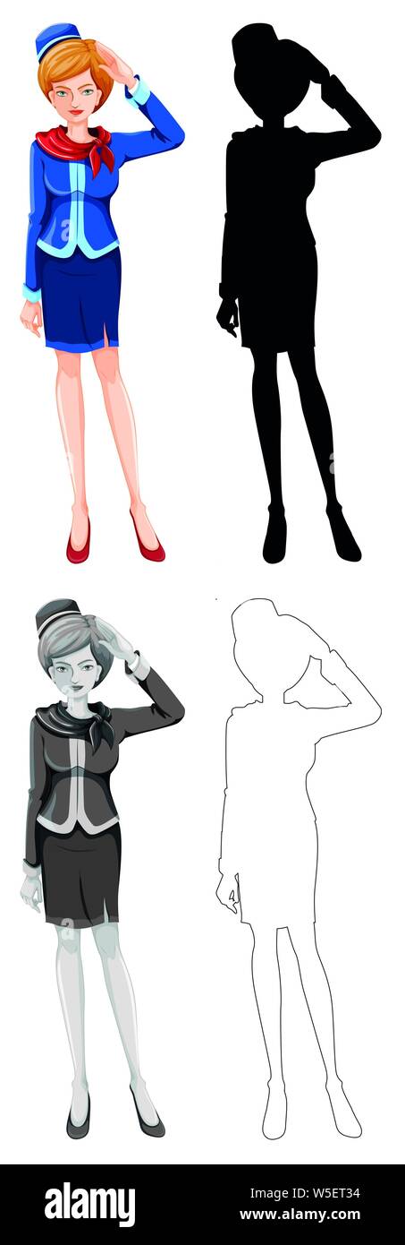 Air hostess isolated on white illustration Stock Vector Image & Art - Alamy
