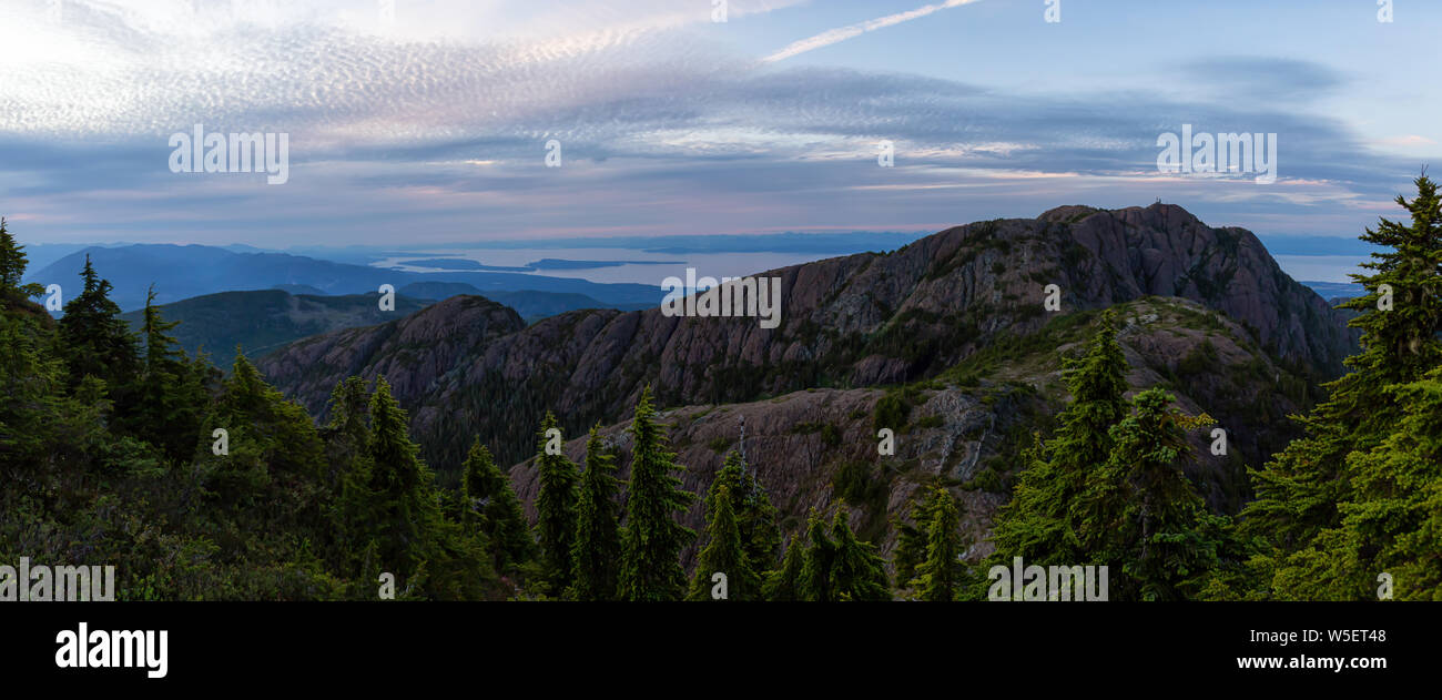 Beautiful Panoramic view of Canadian Mountain Landscape during a ...