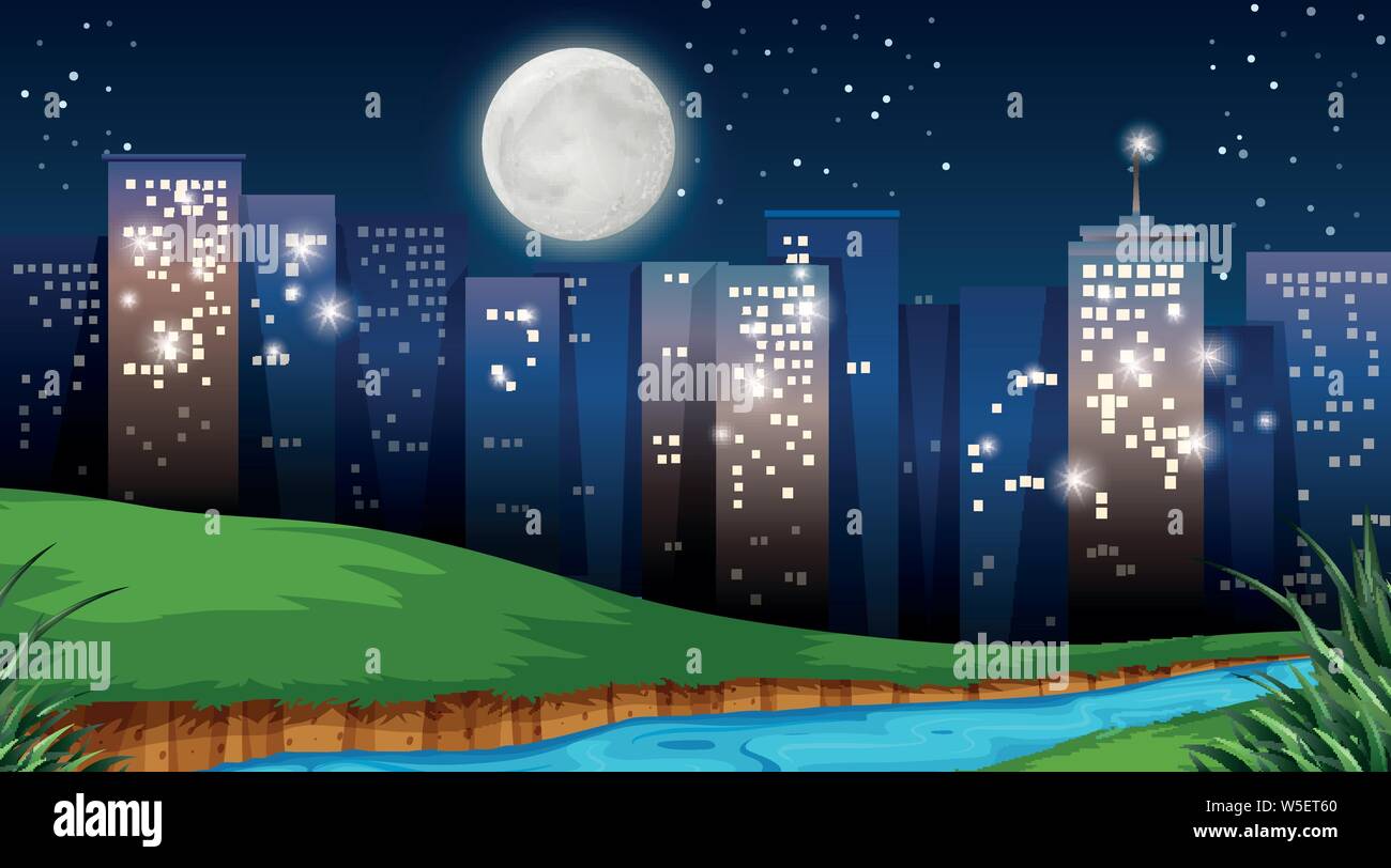 Natural environment scenes landscape illustration Stock Vector Image ...