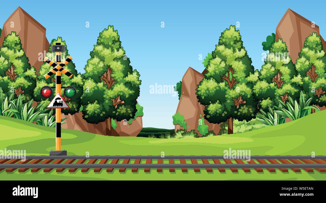 Nature scene landscape template illustration Stock Vector Image & Art ...