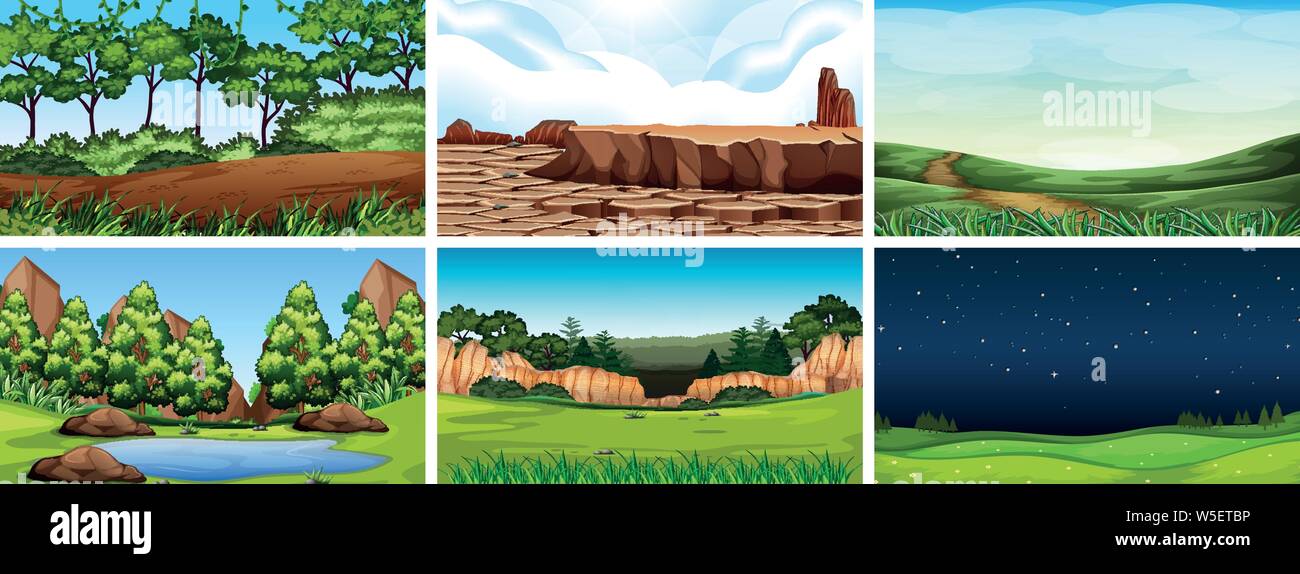 Natural environment lanscape scene illustration Stock Vector Image ...