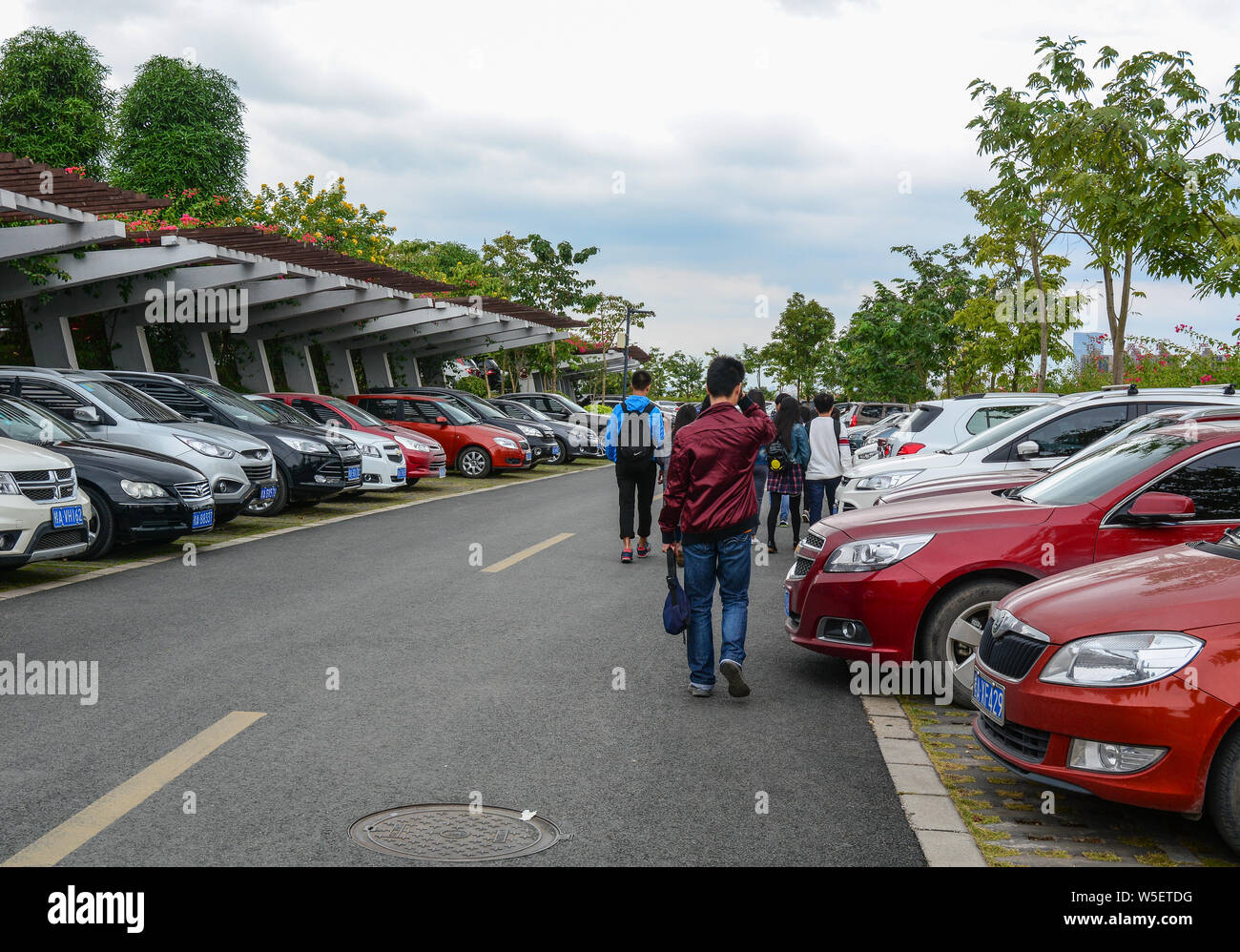 Nanning, China - Nov 1, 2015. A parking lot in Nanning, China. Nanning ...