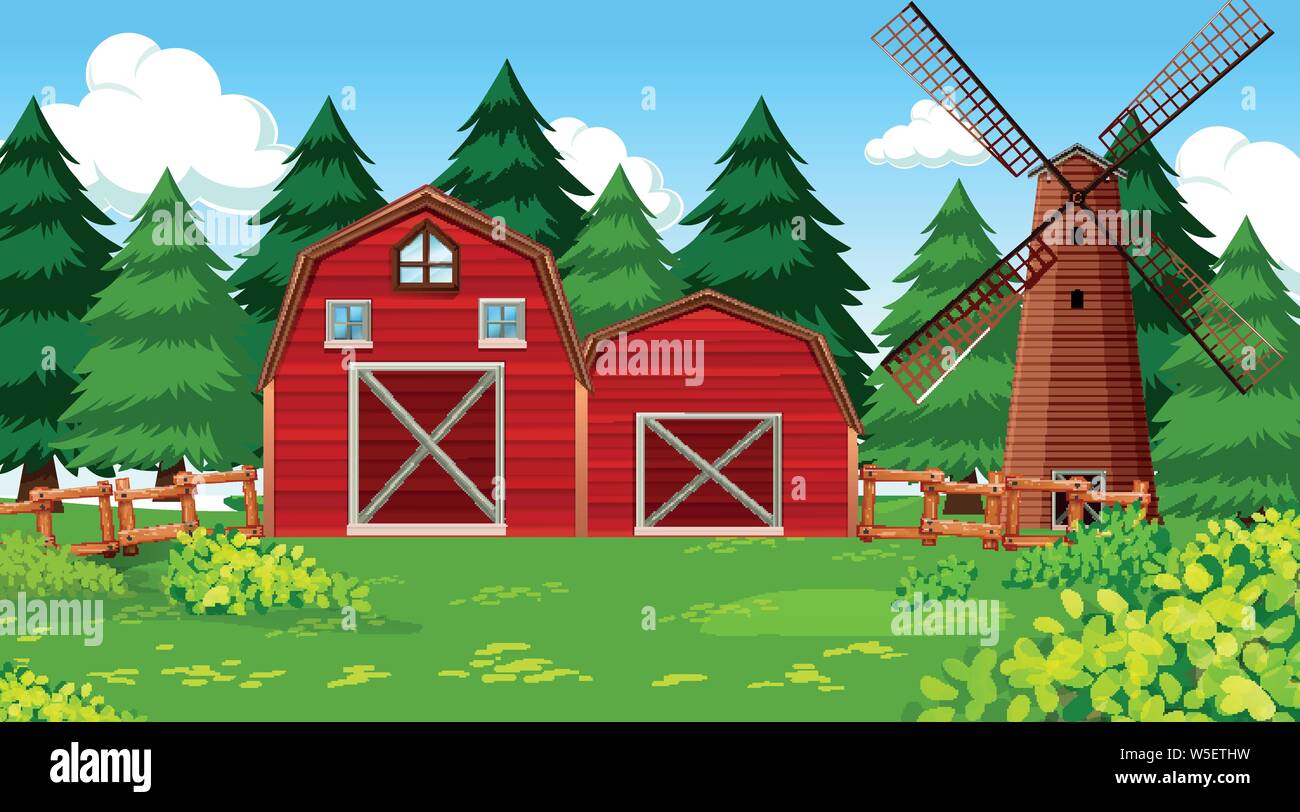 Natural environment scenes landscape illustration Stock Vector Image ...