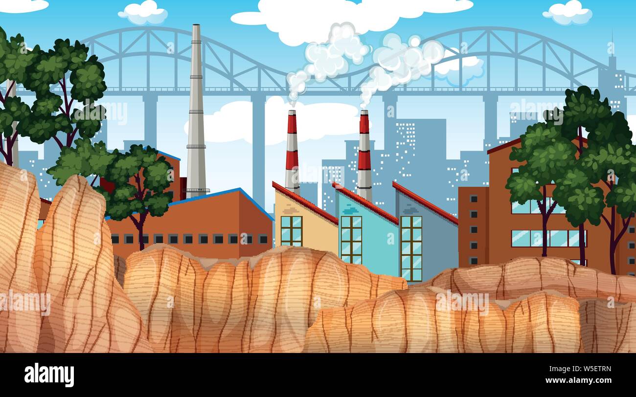 Natural environment scenes landscape illustration Stock Vector Image ...