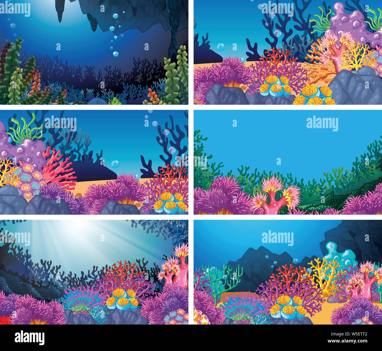 Set of scenes in nature setting illustration Stock Vector Image & Art ...