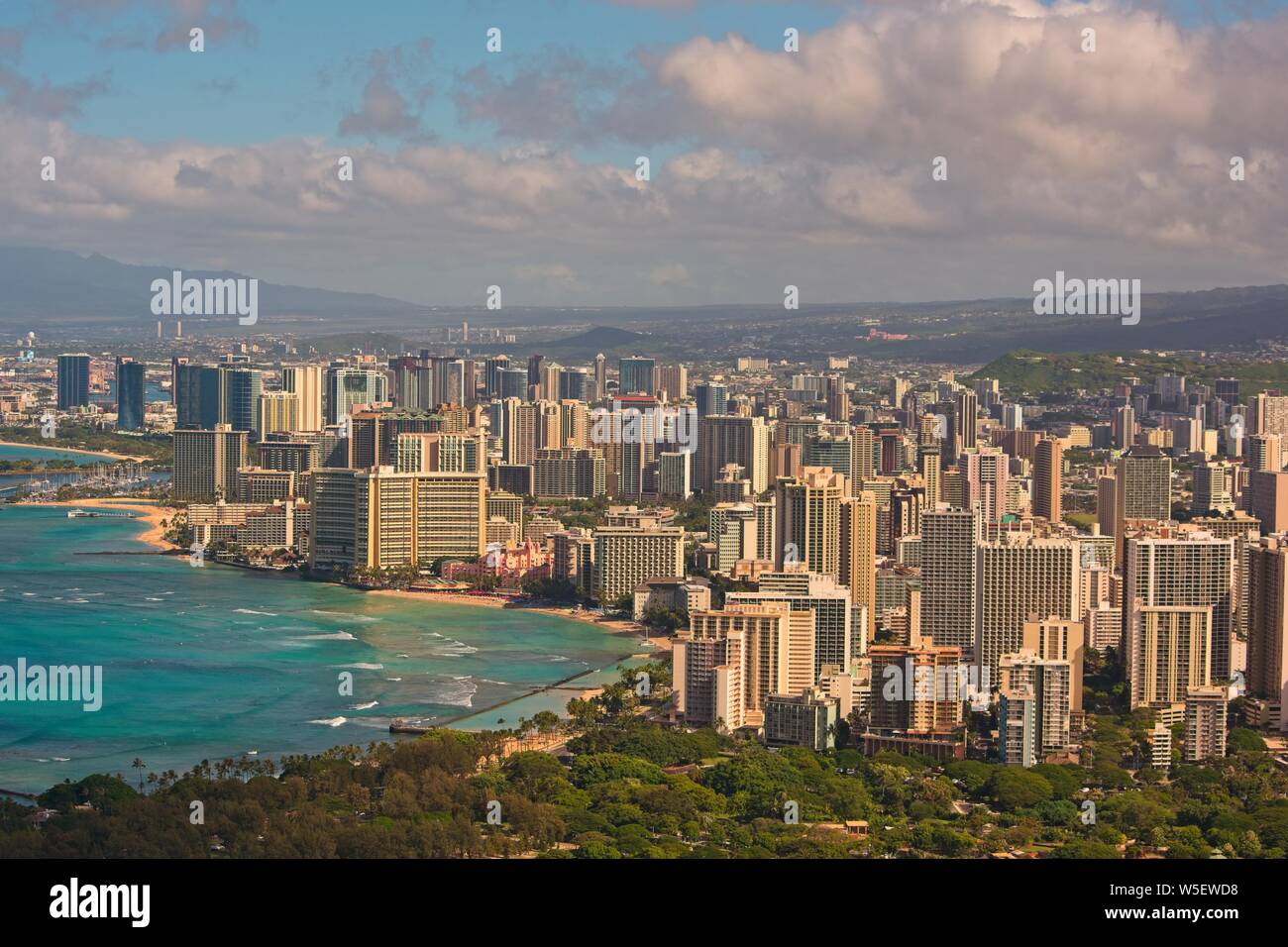 Aerial panorama waikiki beach resort hi-res stock photography and ...