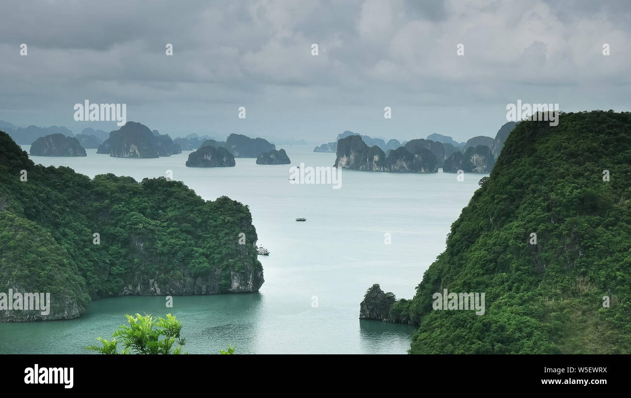 view of halong bay from the lookout on ti top island Stock Photo - Alamy