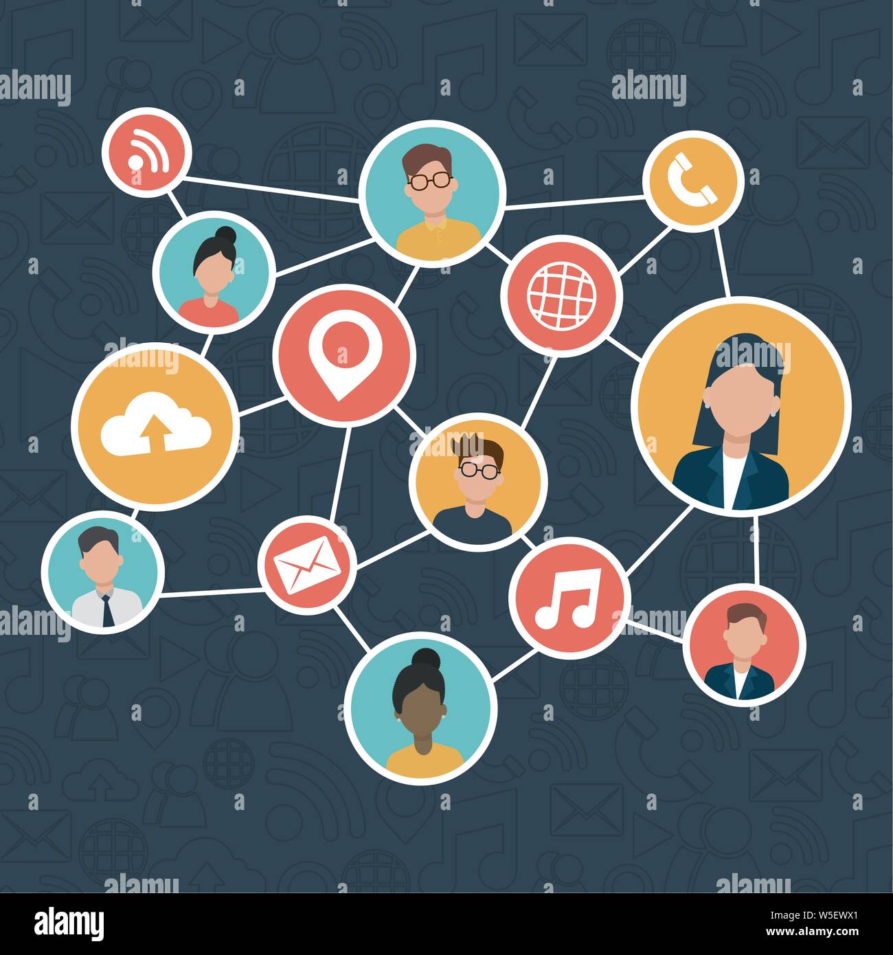 social network media flat design Stock Vector Image & Art - Alamy