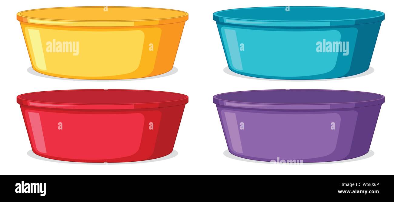 Simple color buckets on white illustration Stock Vector Image & Art - Alamy