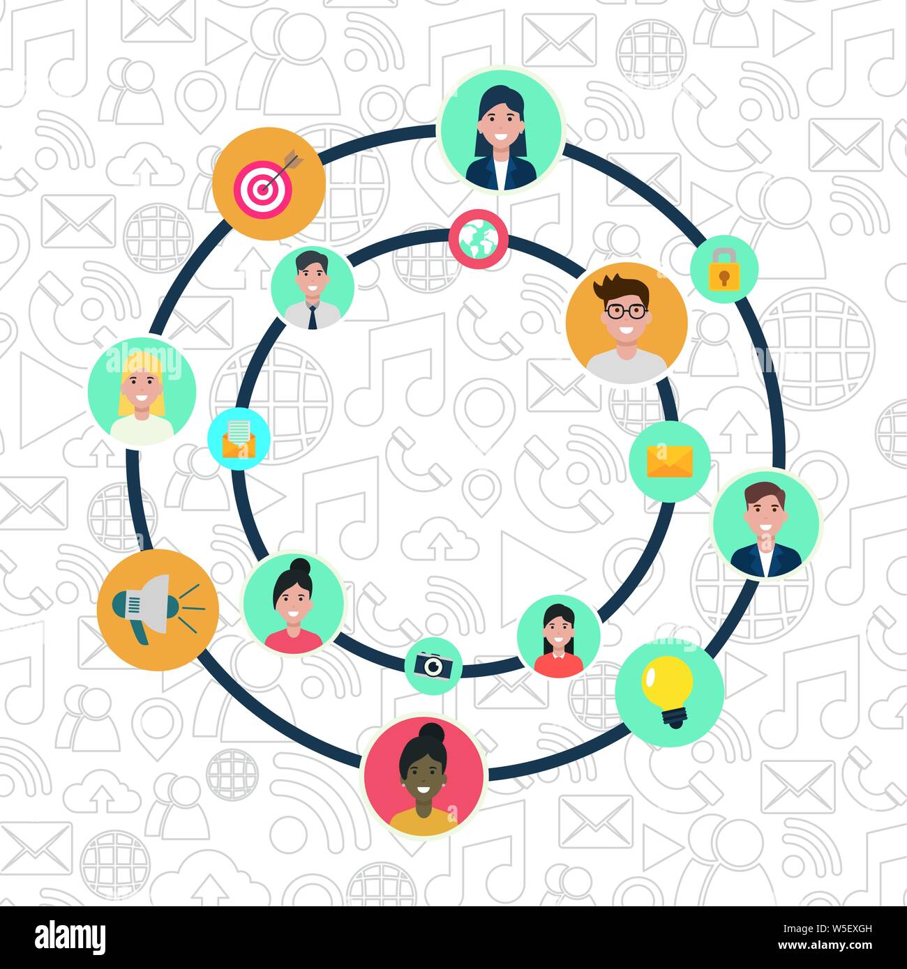 social network media flat design Stock Vector Image & Art - Alamy