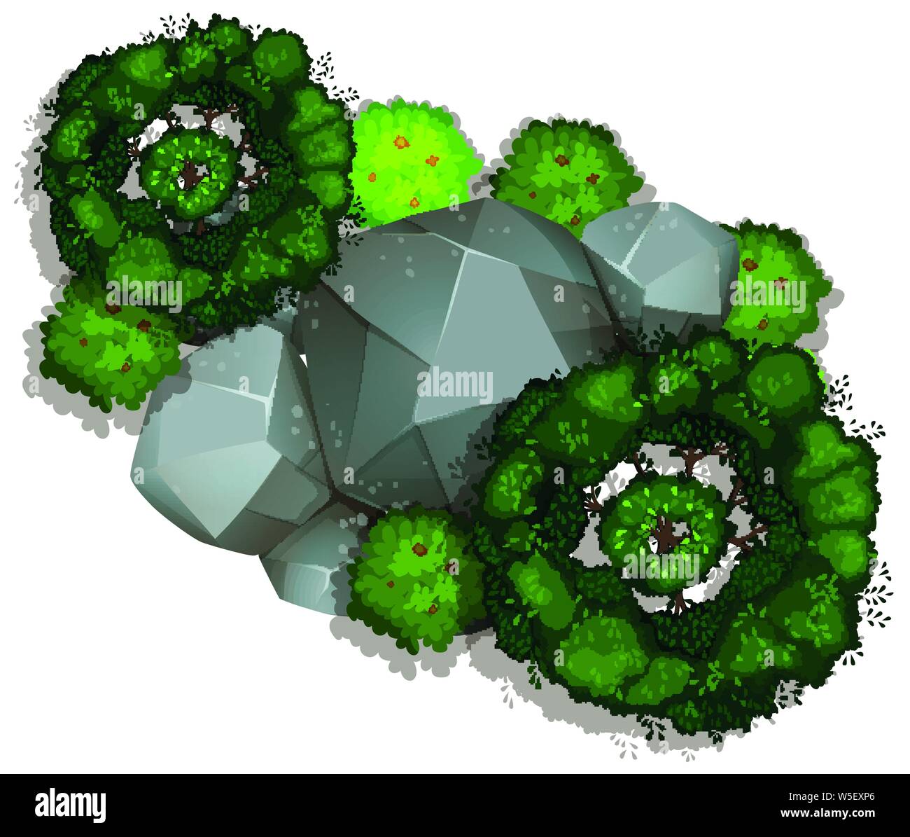 Aerial view of plants and rocks illustration Stock Vector Image & Art ...