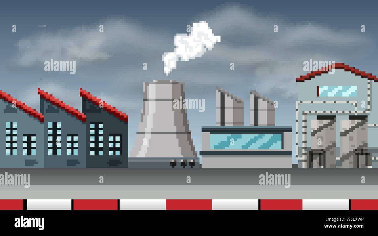 Pollution from factory theme scene in nature illustration Stock Vector ...