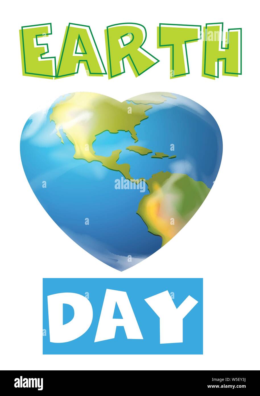 Earth day concept image with Earth in heart shape illustration Stock ...