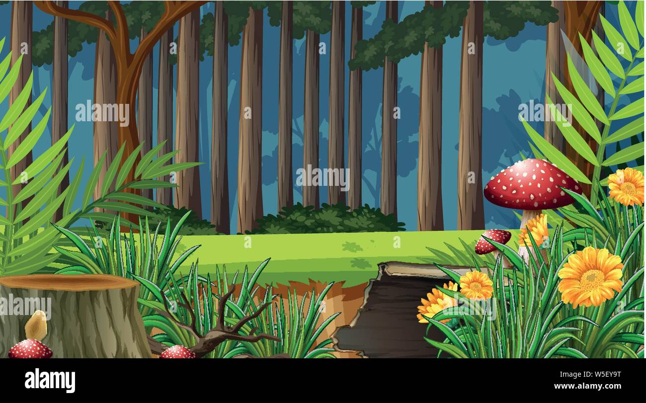 Nature scene landscape template illustration Stock Vector Image & Art ...