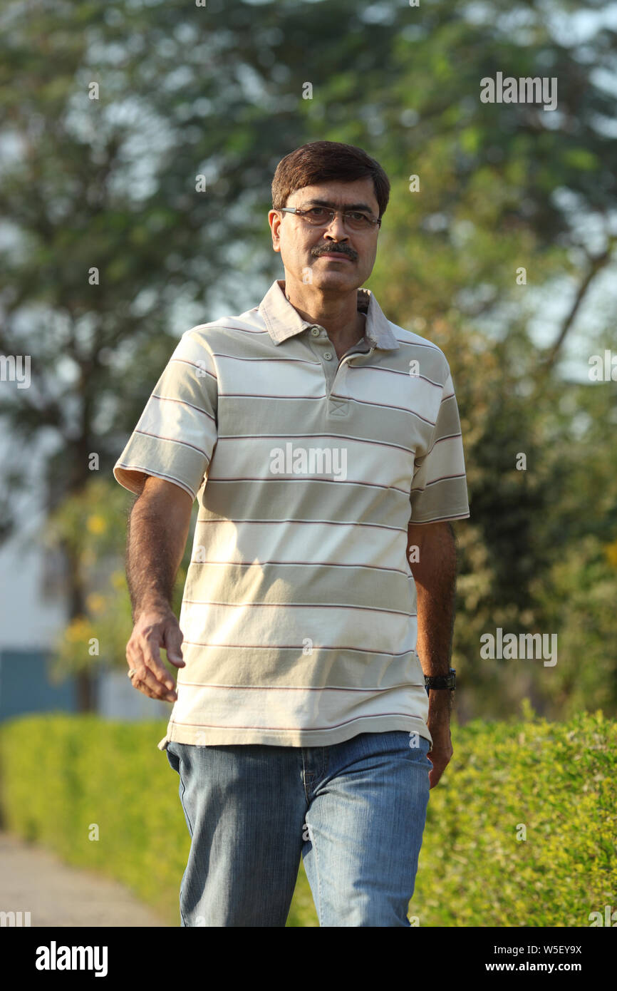 Indian man morning walk hi-res stock photography and images - Alamy