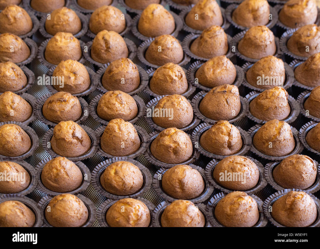 A tray of delicious fresh pastries made from muffins and muffins. lots ...