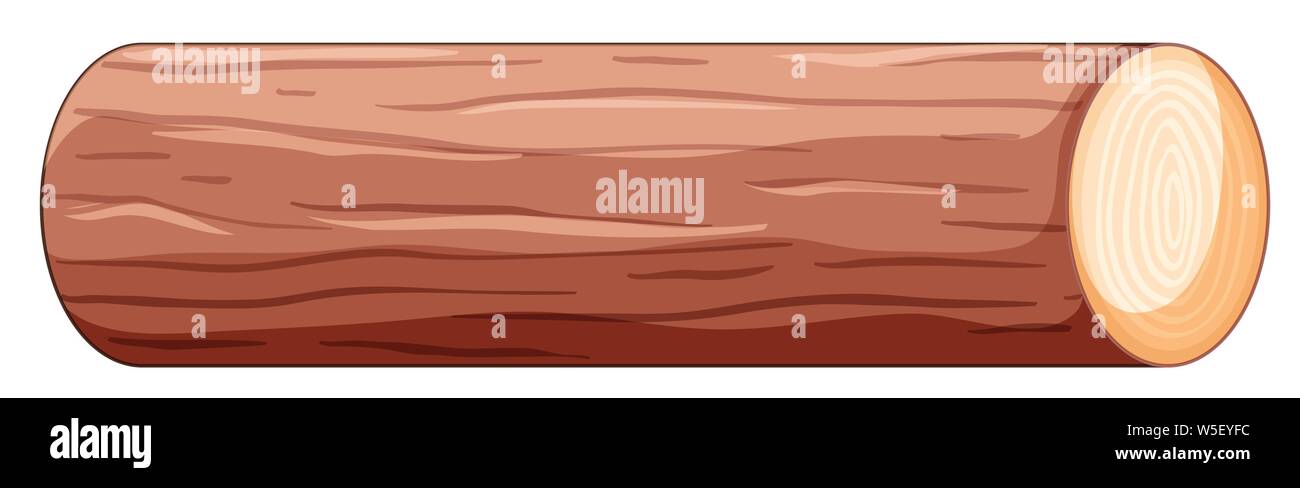 Cut log isolated on white illustration Stock Vector Image & Art - Alamy