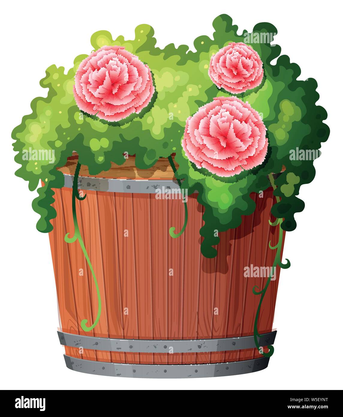 Plant in pot with soil isolated illustration Stock Vector Image & Art ...