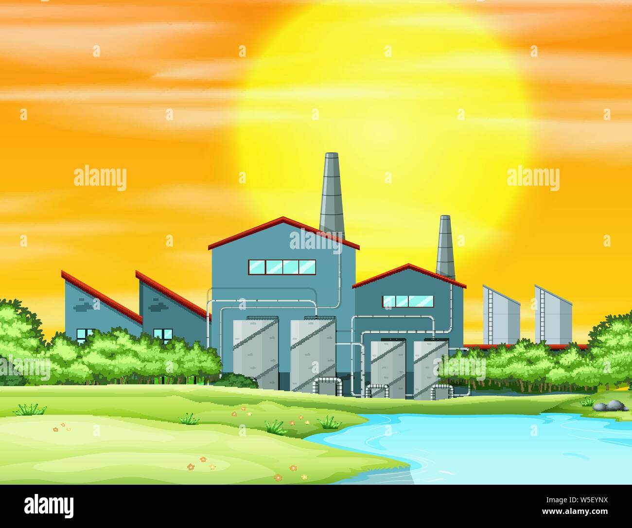 Factory pollution clipart Stock Vector Images - Alamy