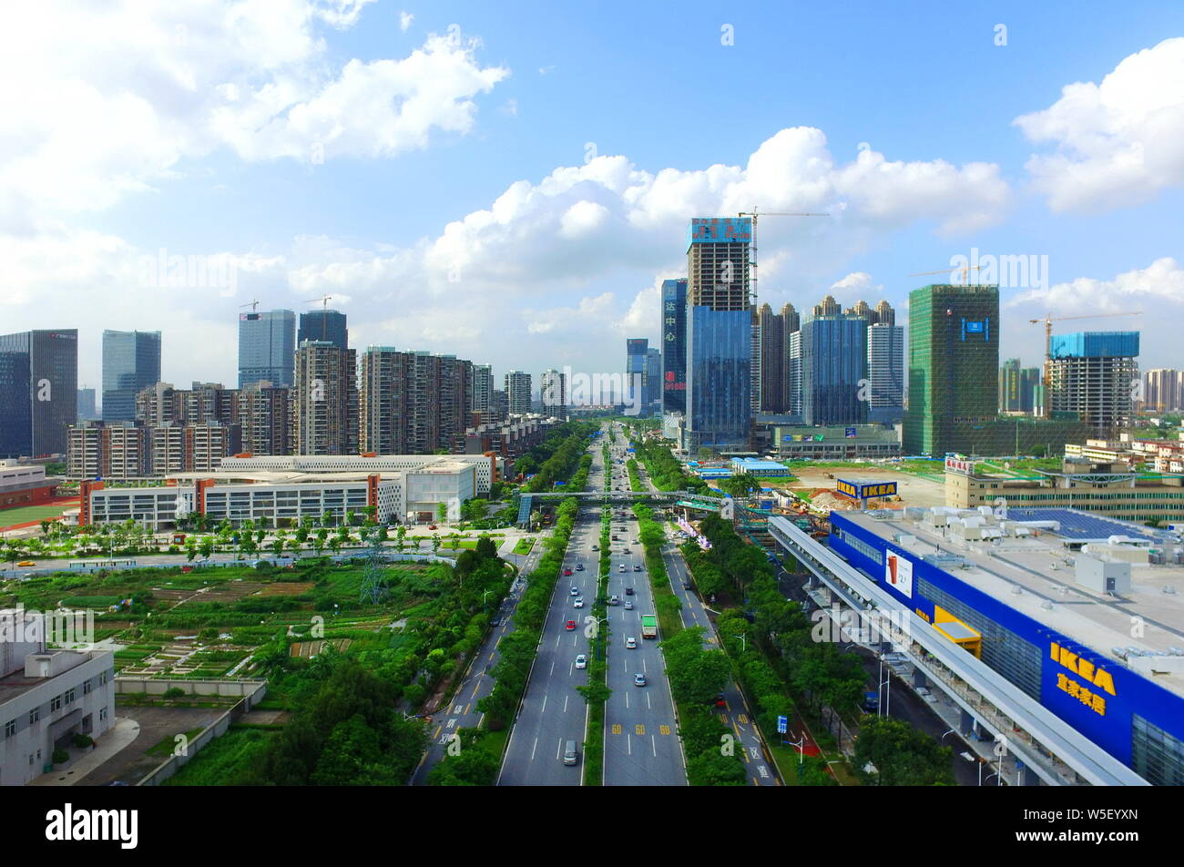 An aerial view of Foshan city, south China's Guangdong province, 21 ...