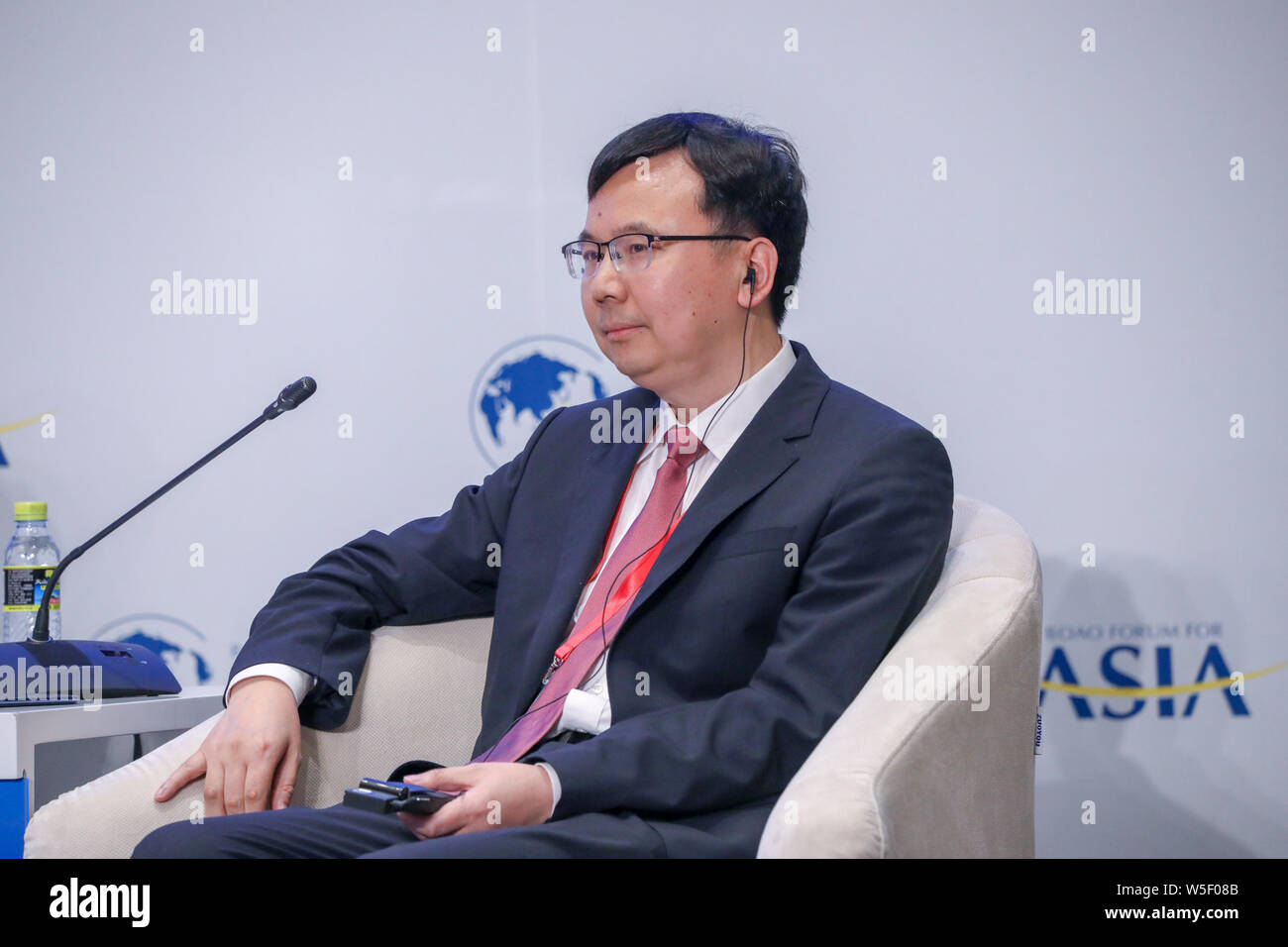 Yang Chaobin, President of Huawei's 5G product line, attends the "5G ...