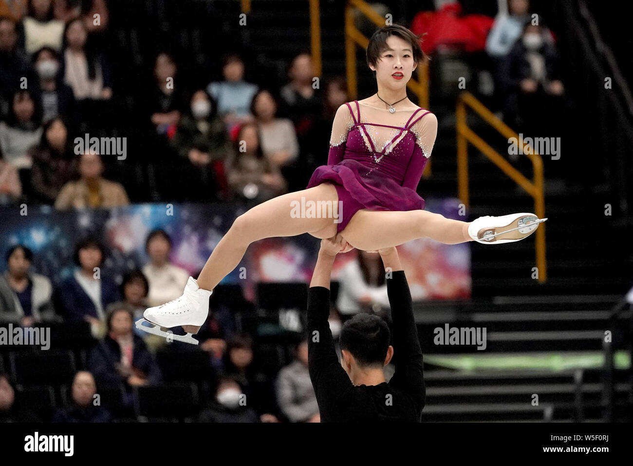 Chinese figure skater Peng Cheng competes in the Pairs Free Skating of ...