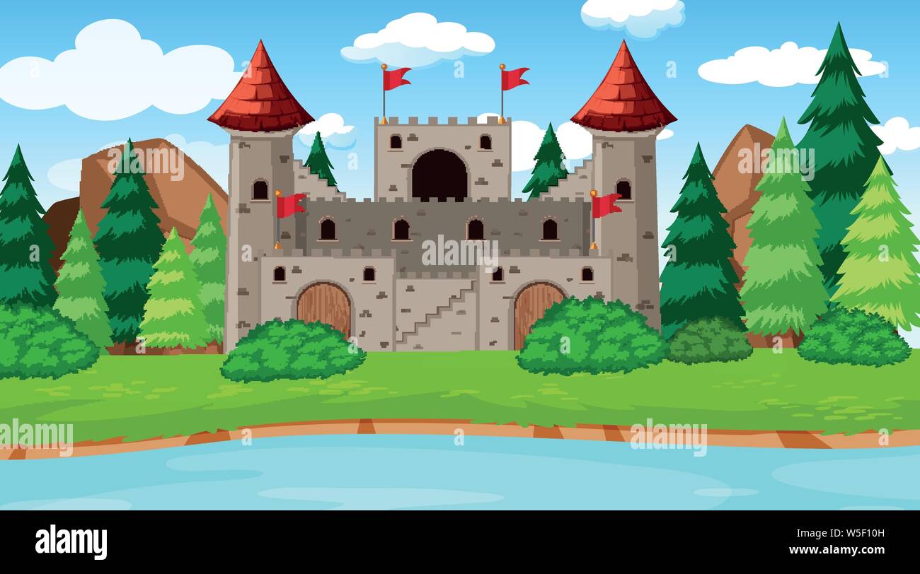 Natural environment scenes landscape illustration Stock Vector Image ...